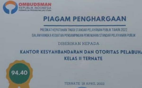 KSOP Ternate Raih Predikat Kapatuhan Tertinggi dari Ombudsman - Indotimur KSOP Ternate Raih Predikat Kapatuhan Tertinggi dari Ombudsman - Indotimur